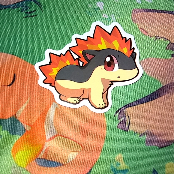 Pokemon | Accessories | Pokemon Quilava Sticker Black Red And Yellow ...